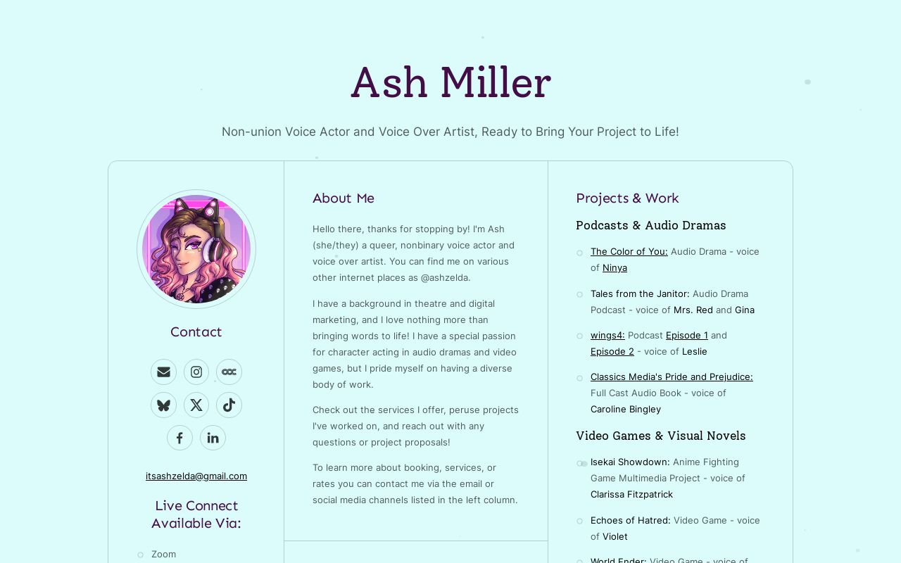 Ash Miller Voice Acting